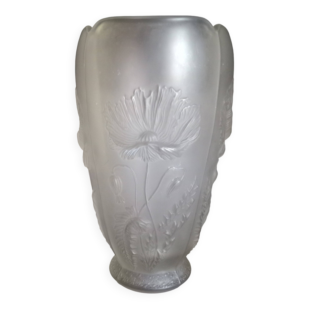 Joseph Inwald - Vase Art Déco en verre dépoli moulé pressé, motifs ...