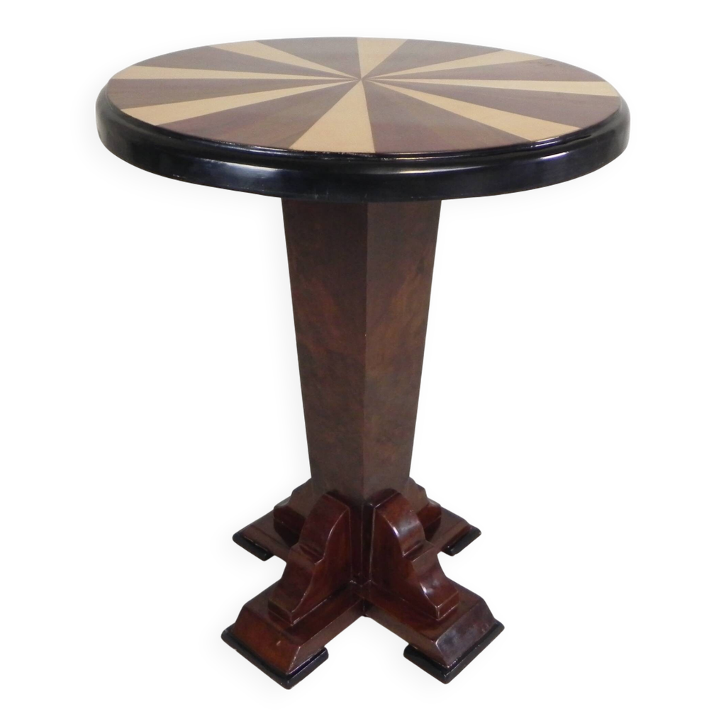 Art Deco style table with different types of inlaid wood | Selency