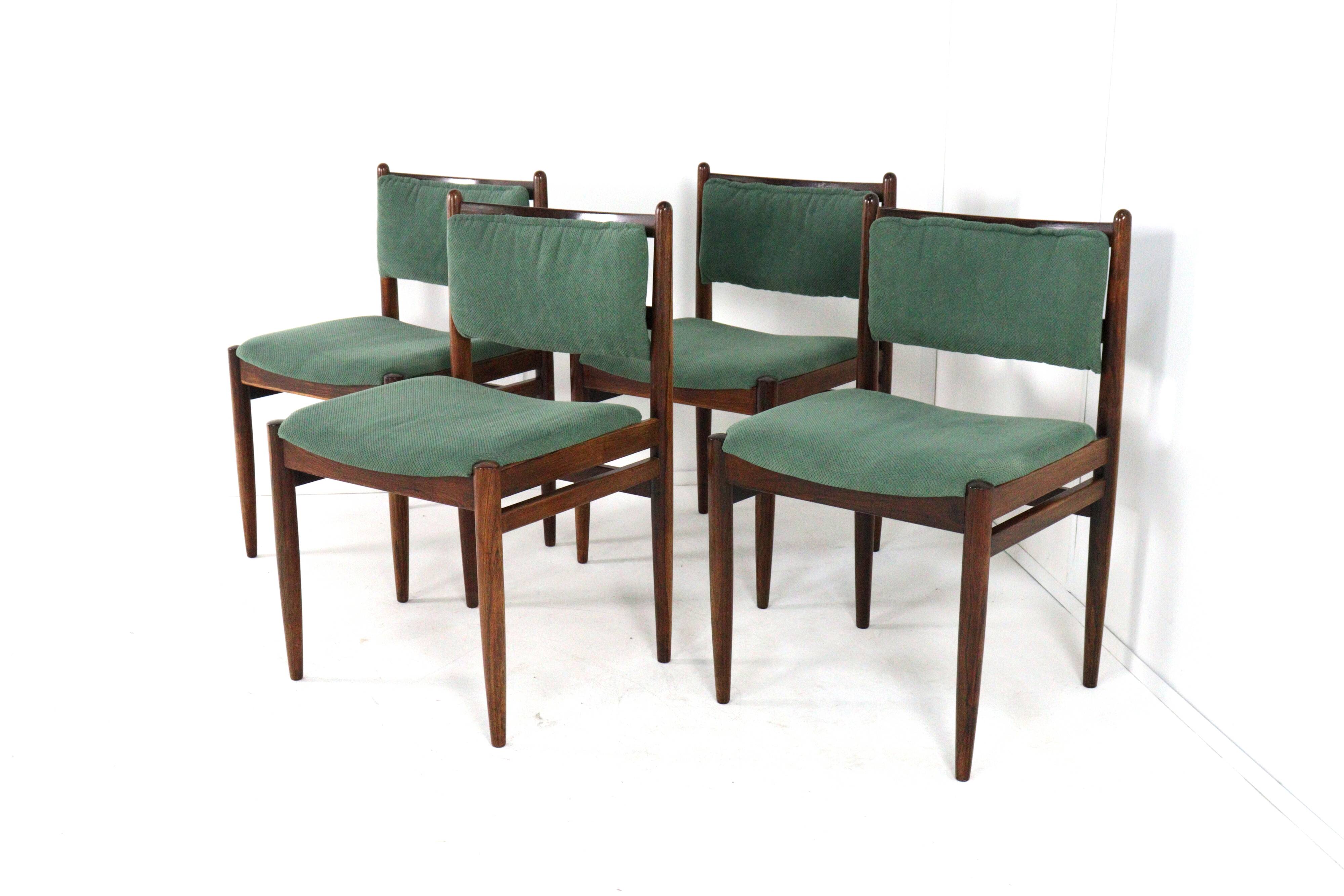 Ensemble de 4 chaises en palissandre 'Quern' - style moderne du milieu ...
