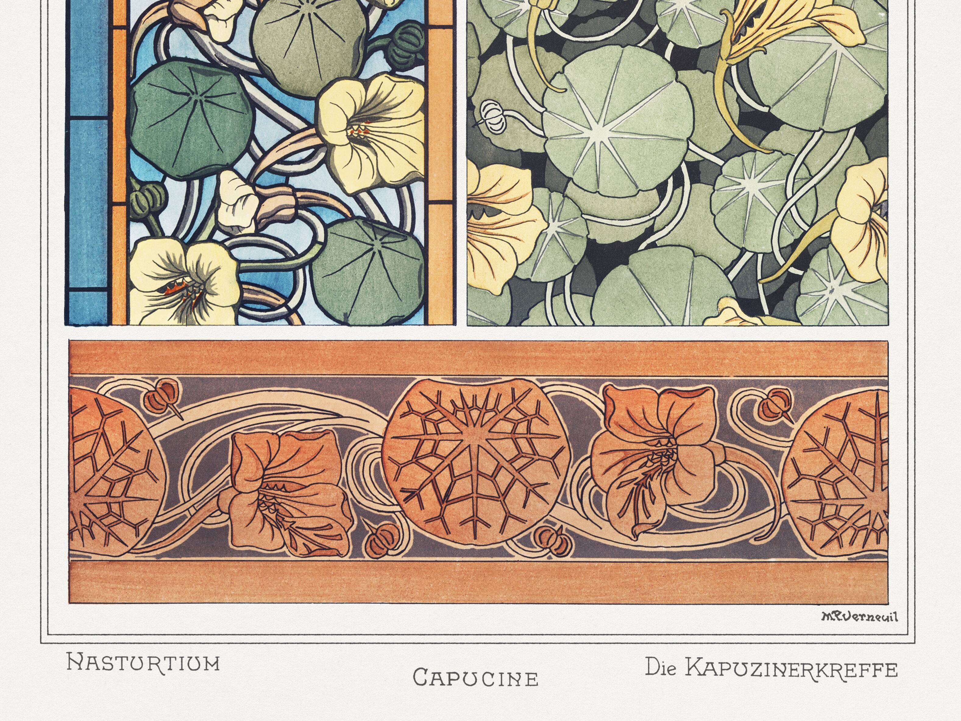 Affiche “Capucine”, d’après une lithographie art nouveau de 1897 | Selency
