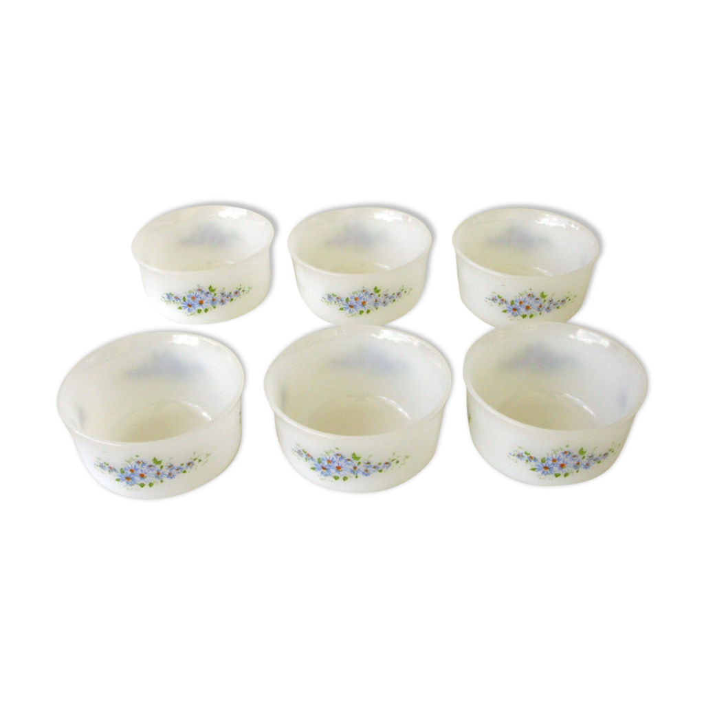 6 ramequins - coupelles arcopal - modèle bleuet | Selency