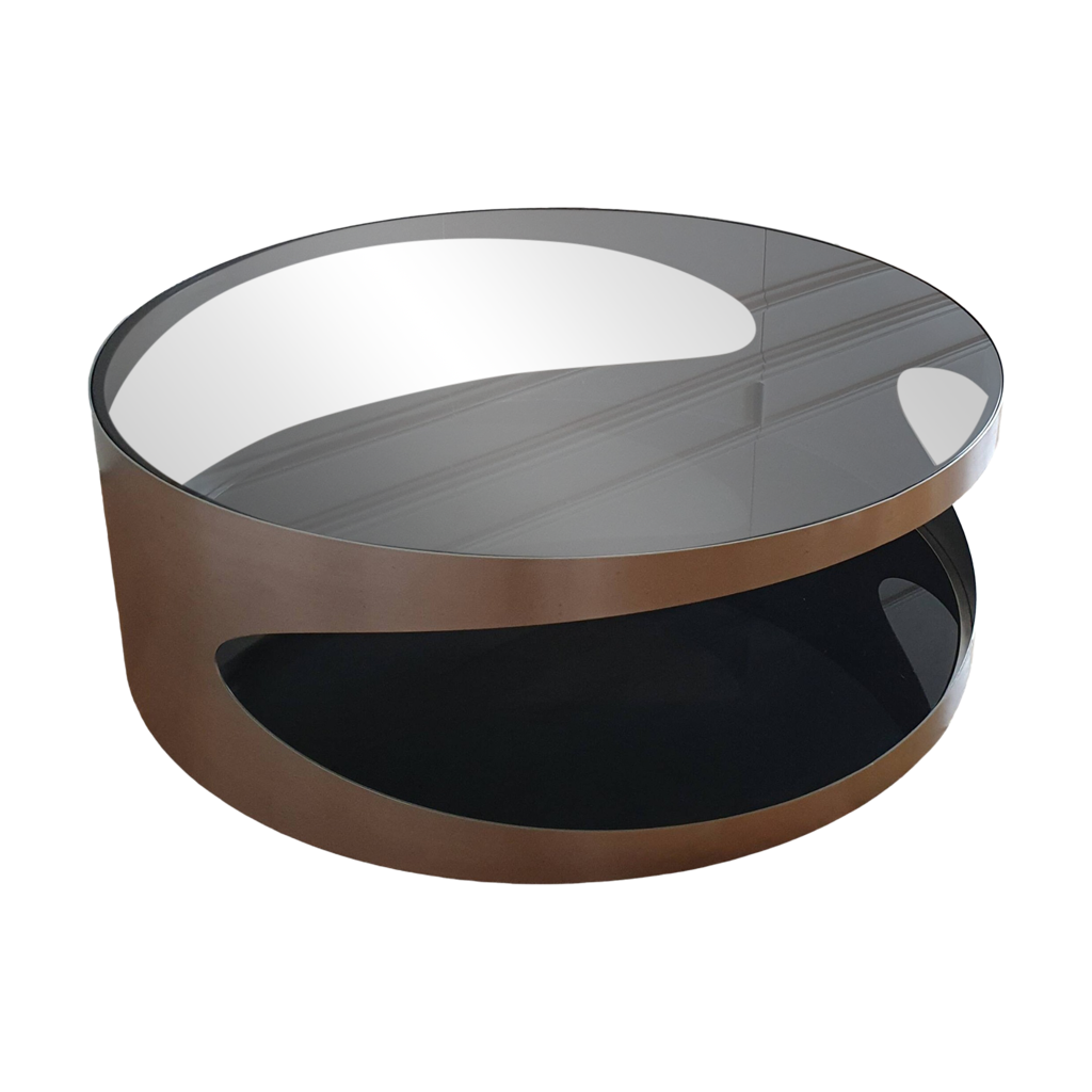 Grande table basse Space Age ronde inox | Selency