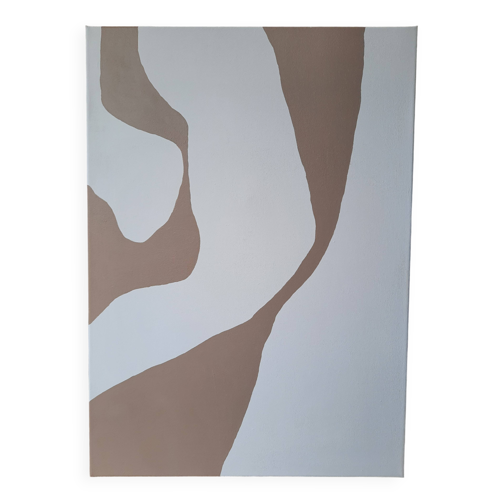 Tableau contemporain beige/marron | Selency