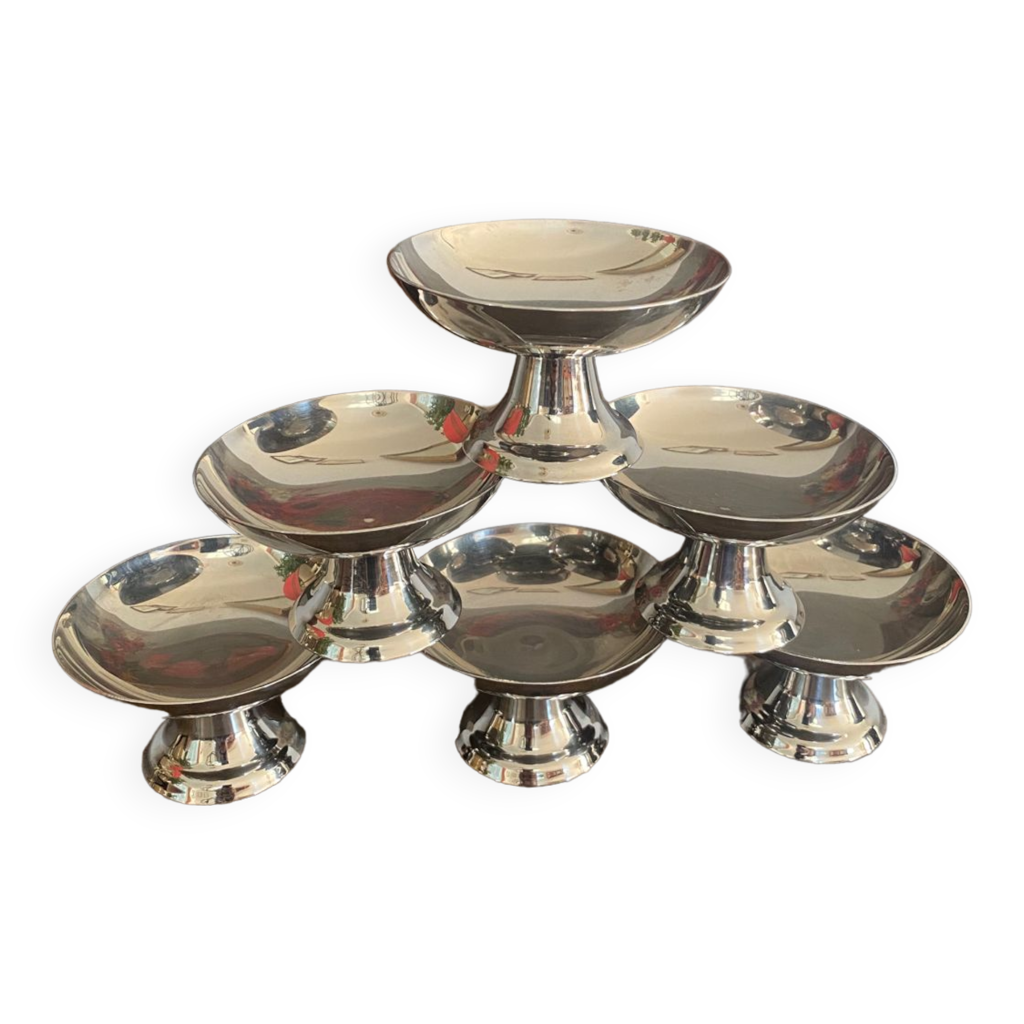 Coupelles à glace inox vintage, made in France | Selency