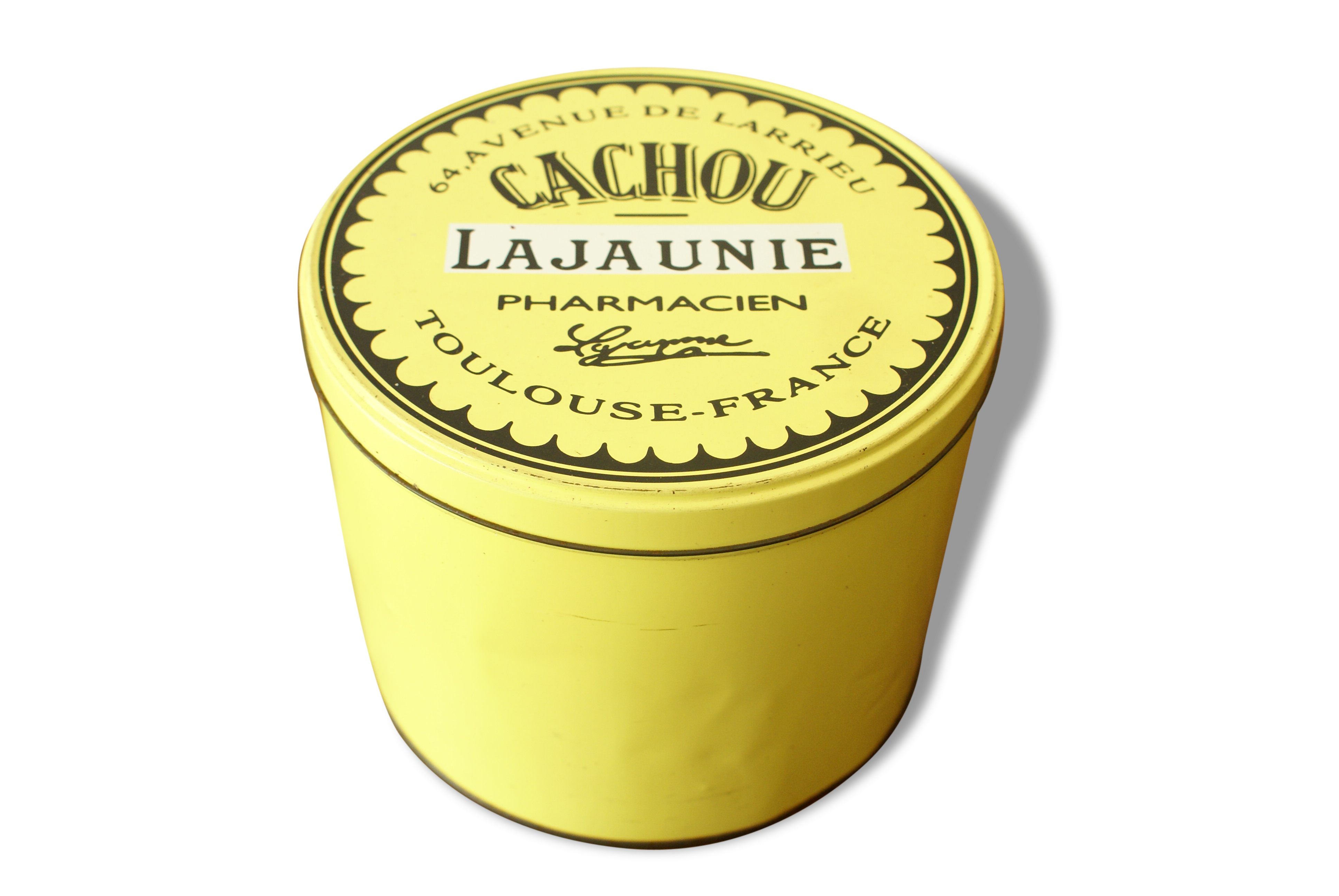 Ancienne grande boîte en métal Cachou Lajaunie | Selency