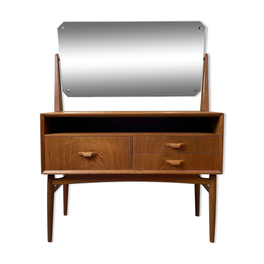 Coiffeuse scandinave vintage en teck, années 60 | Selency