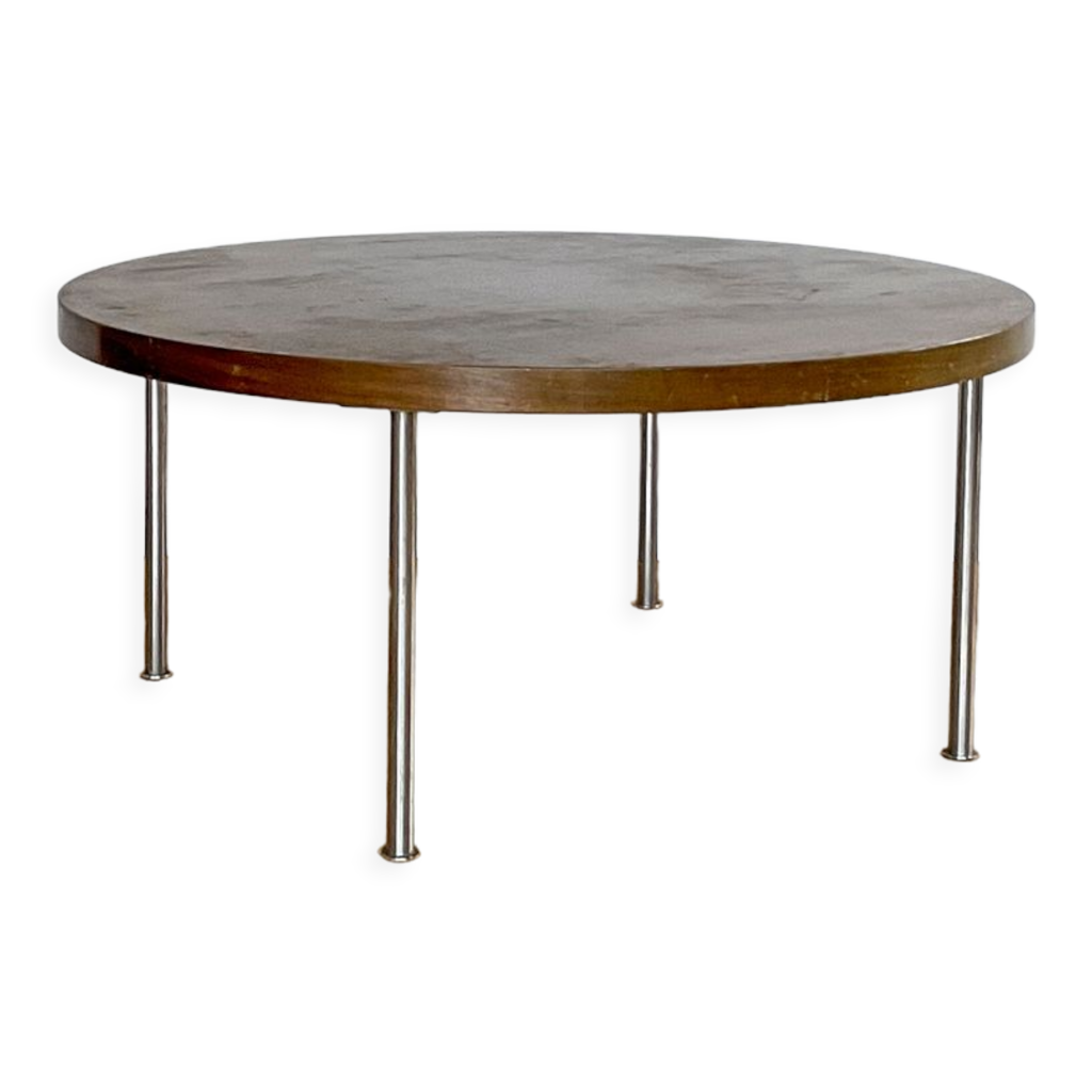 Table basse ronde en bois, 1950 | Selency