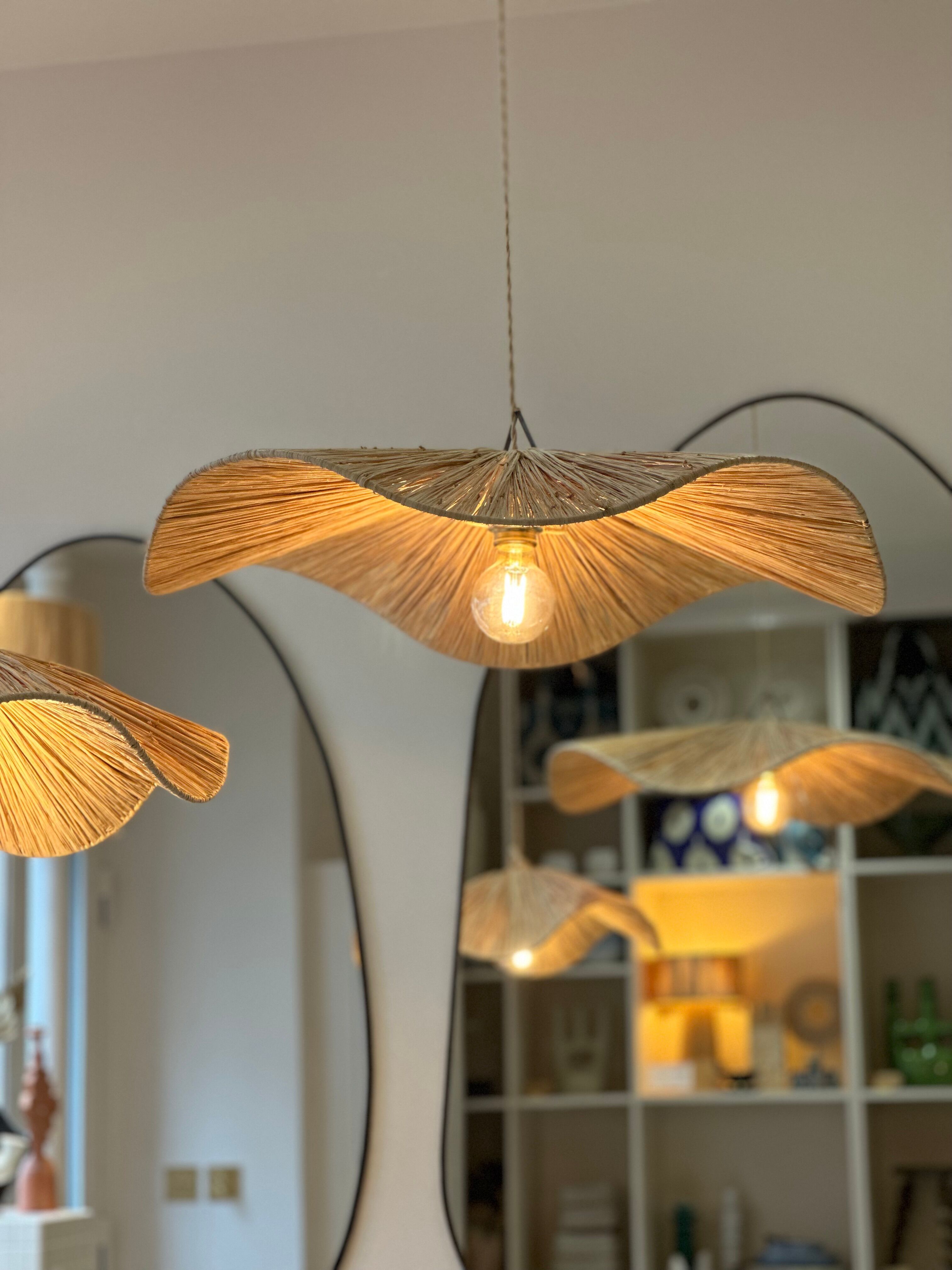 Suspension fleur vague en raphia oda - l d75 cm | Selency