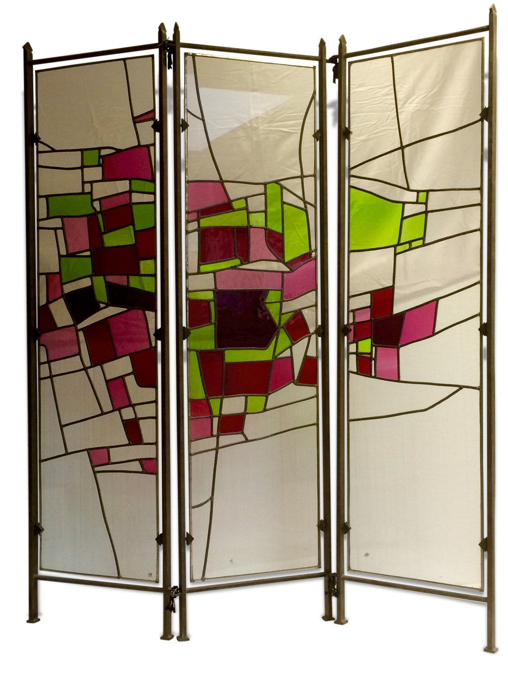 Paravent en vitrail (Stained glass folding screen) | Selency