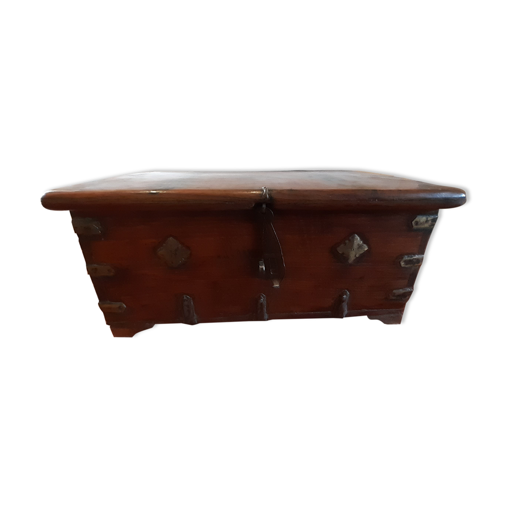 Coffre indien ancien en teck | Selency