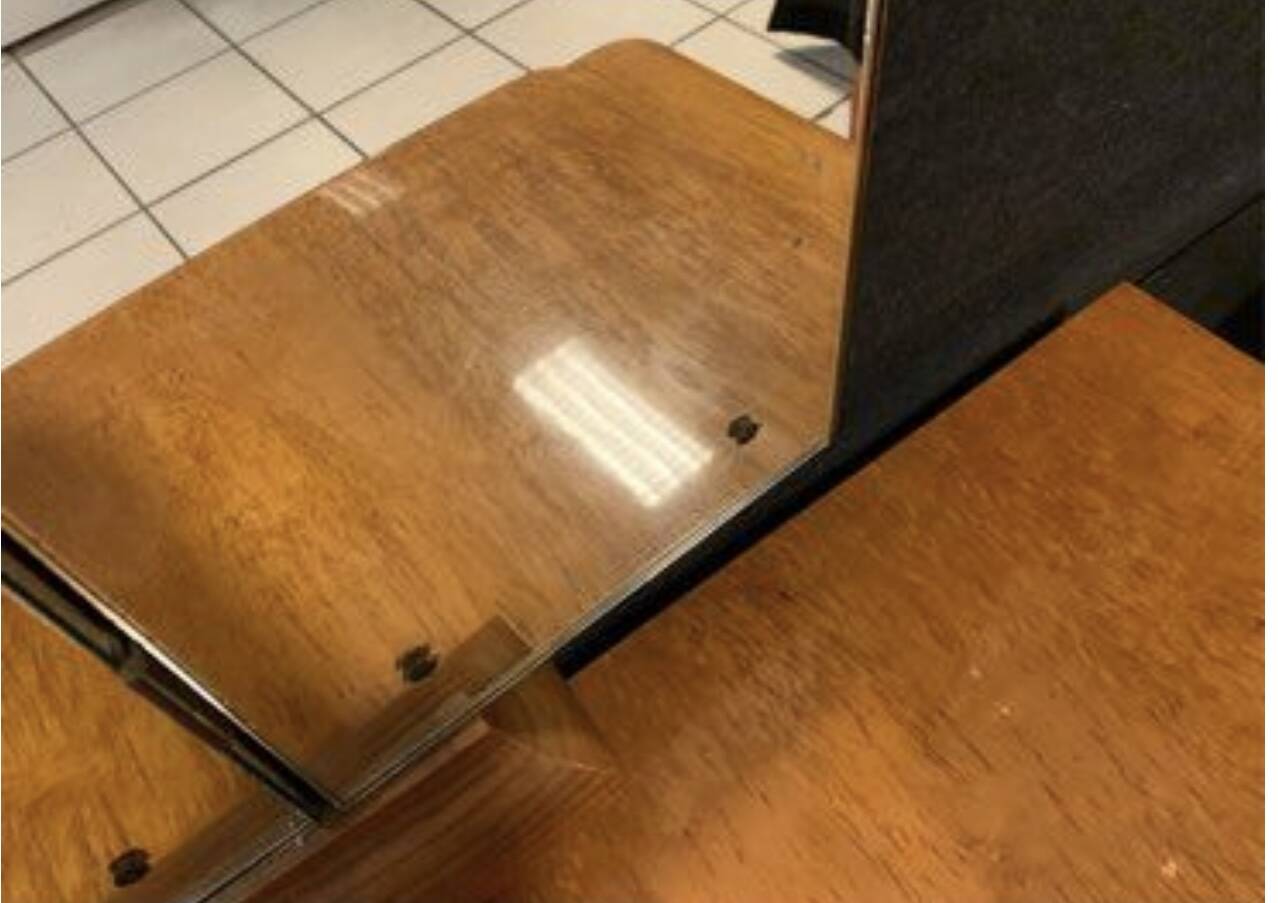 Coiffeuse Art déco à miroir triptyque en érable blond et loupe de ...