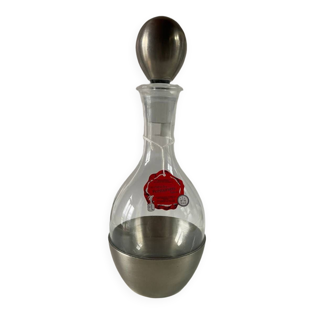 Carafe vintage en étain et en cristal par Potstainiers | Selency