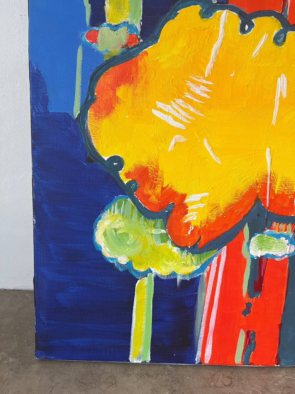 “Vert ou blanc le soleil?” Huile sur toile, signé Baltran | Selency