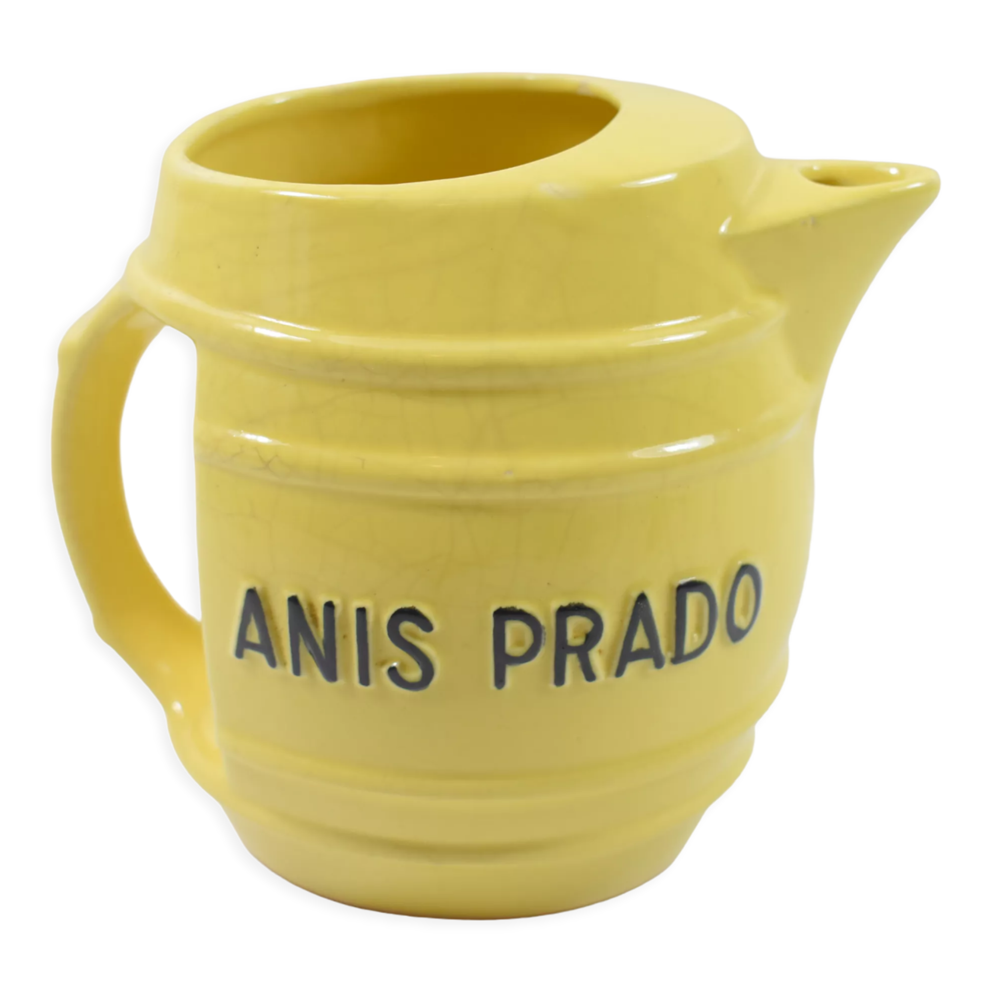 Pichet publicitaire Anis Prado en ceramique 1950 coulange St Jerome | Selency