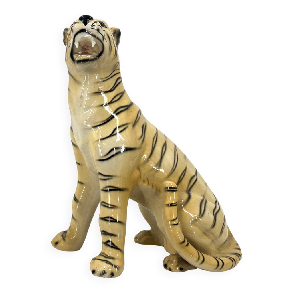 Léopard en céramique peint à la main, Italie des années 1960 | Selency