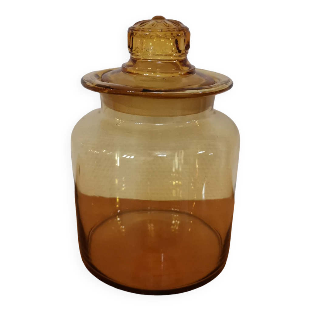 Pot En Verre Ambré Clair Vintage Grand Magasin Gumps Selency