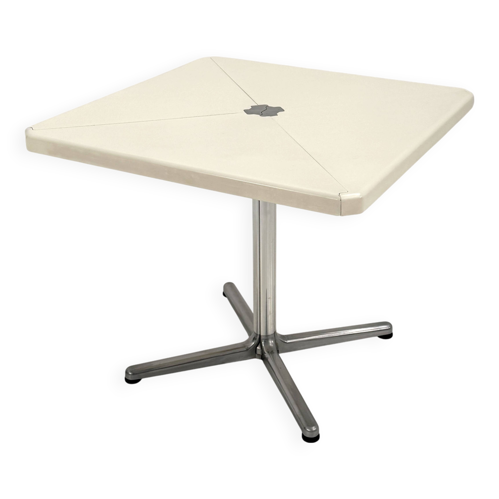 Table Pliable Modèle Plana Blanche Par Giancarlo Piretti Pour Anonima Caste Selency