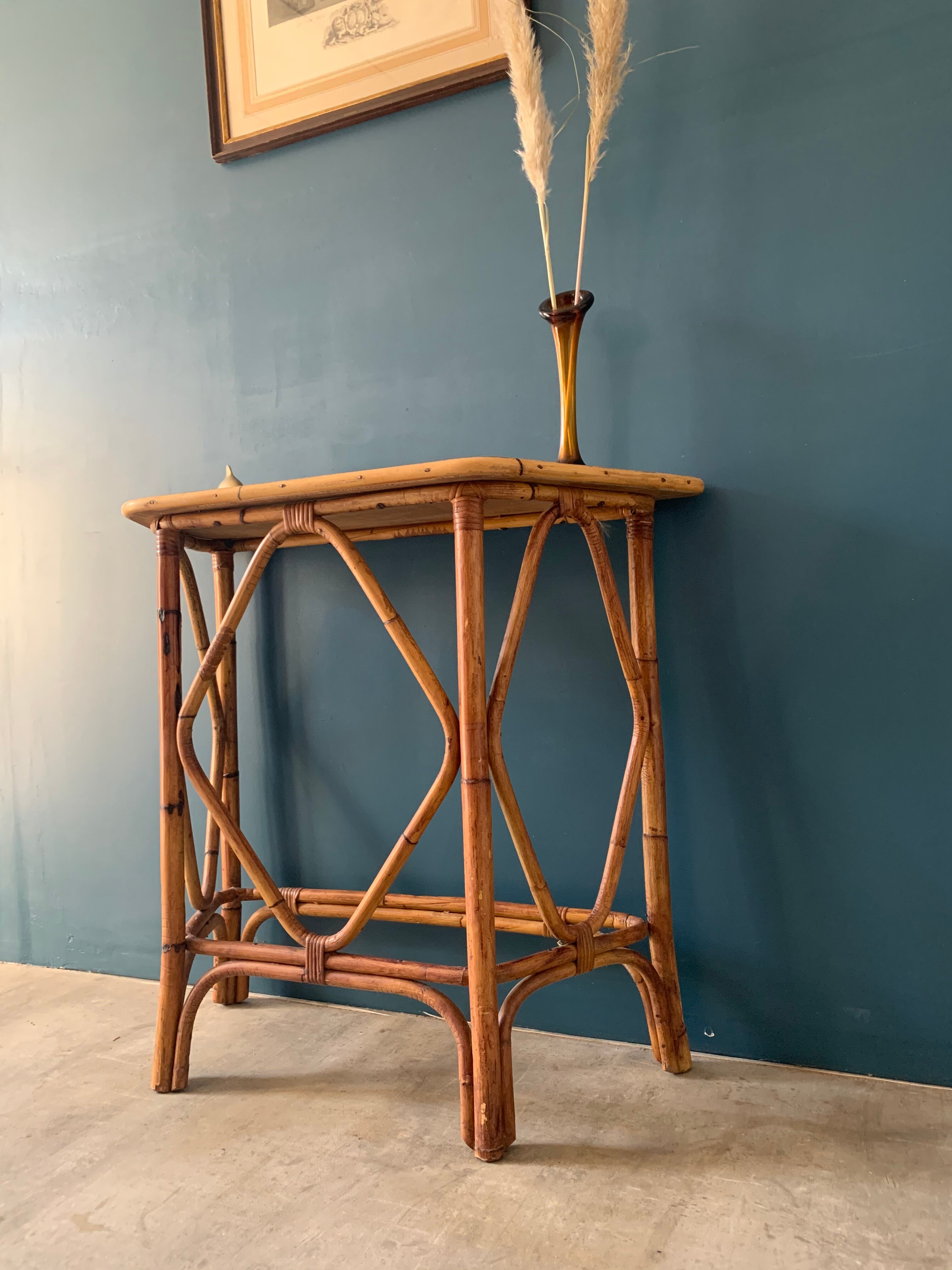 Console en rotin vintage | Selency