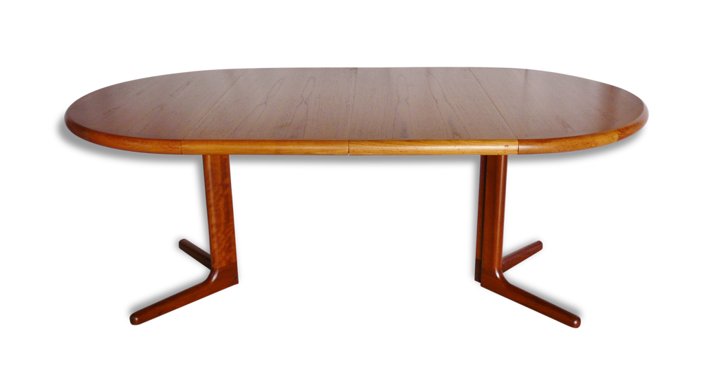 Table ronde à rallonges scandinave en teck | Selency