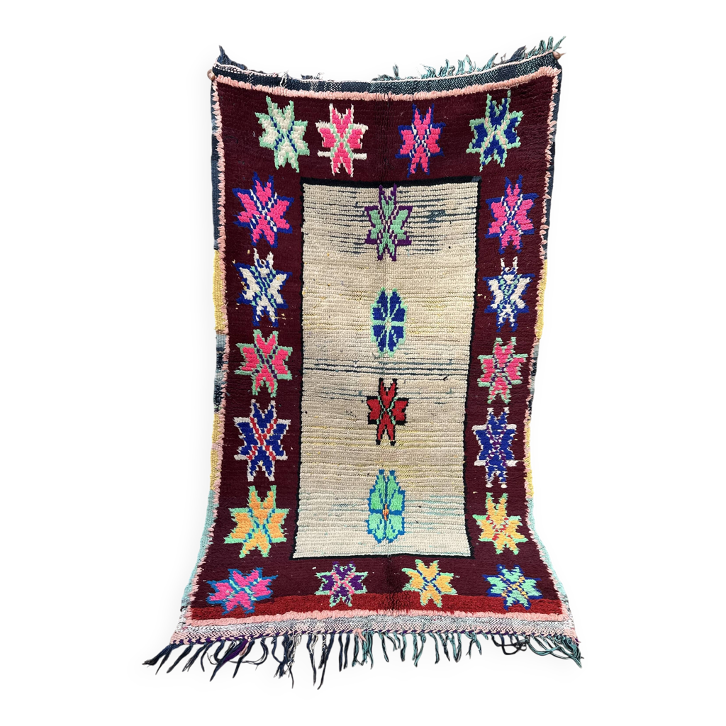 Tapis marocain unique - Tapis Art déco vintage - tapis Boucharouit ...