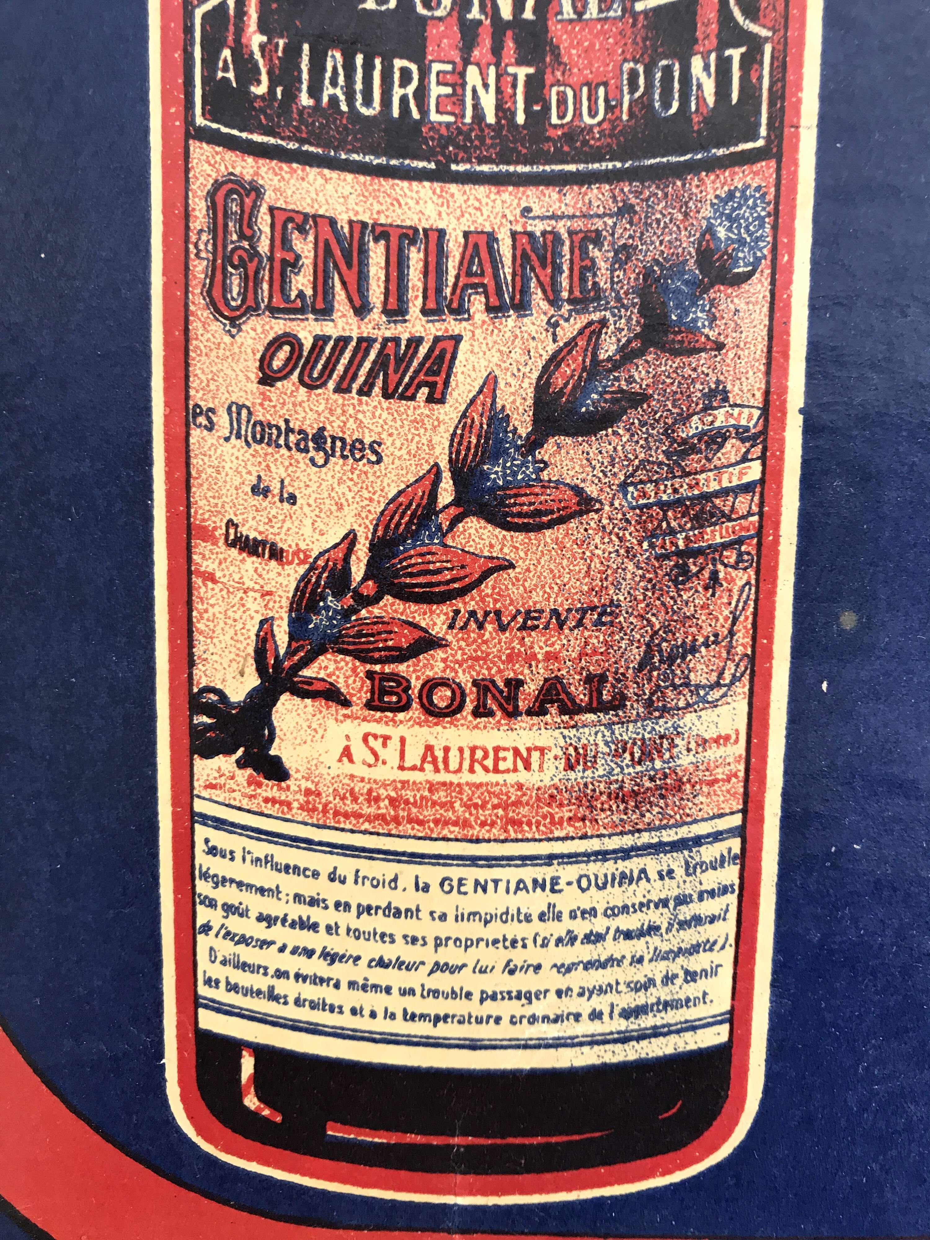 Affiche publicitaire Gentiane Quina BONAL (marouflée sur toile ...