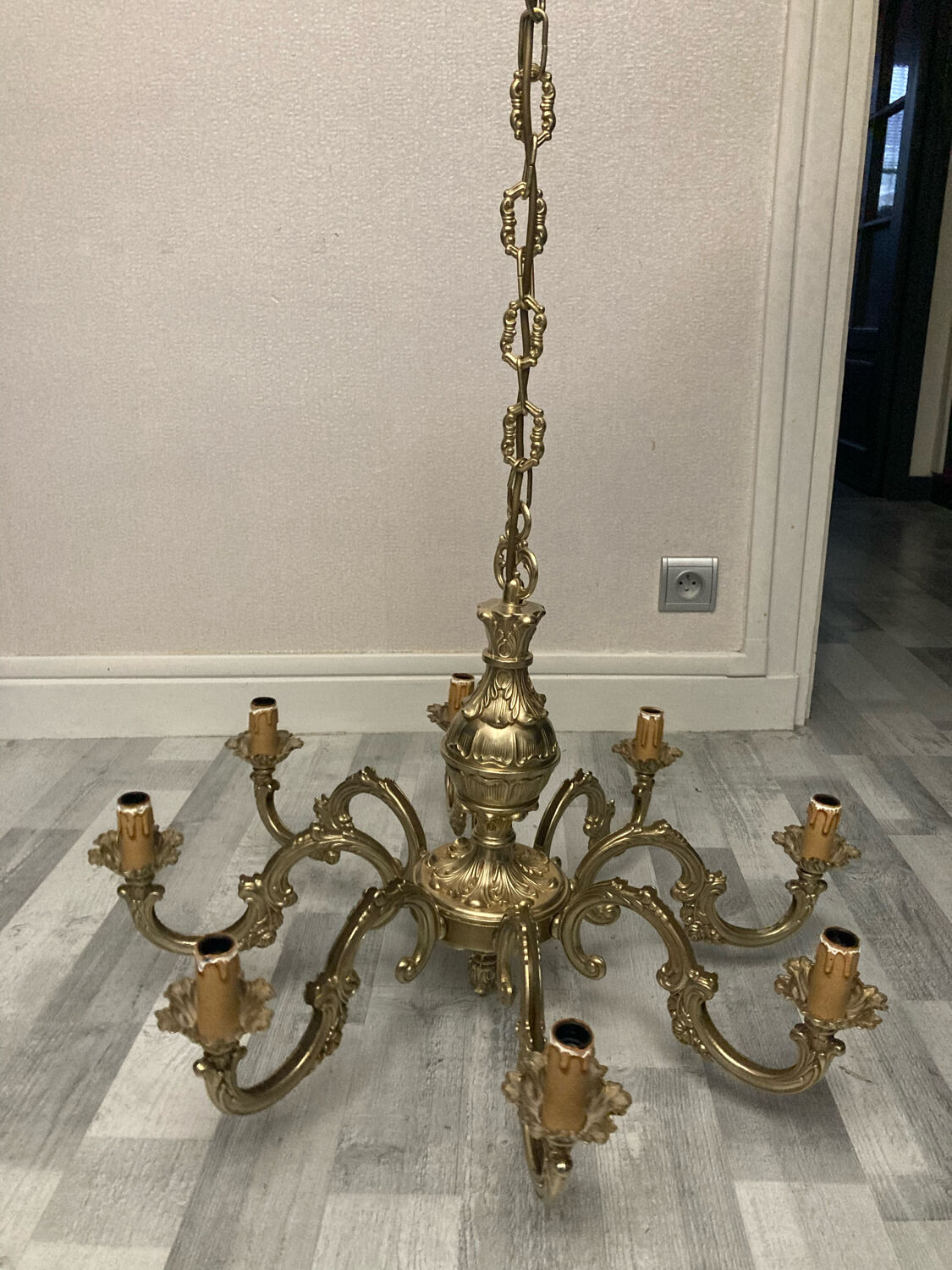 Lustre bronze 8 branches | Selency