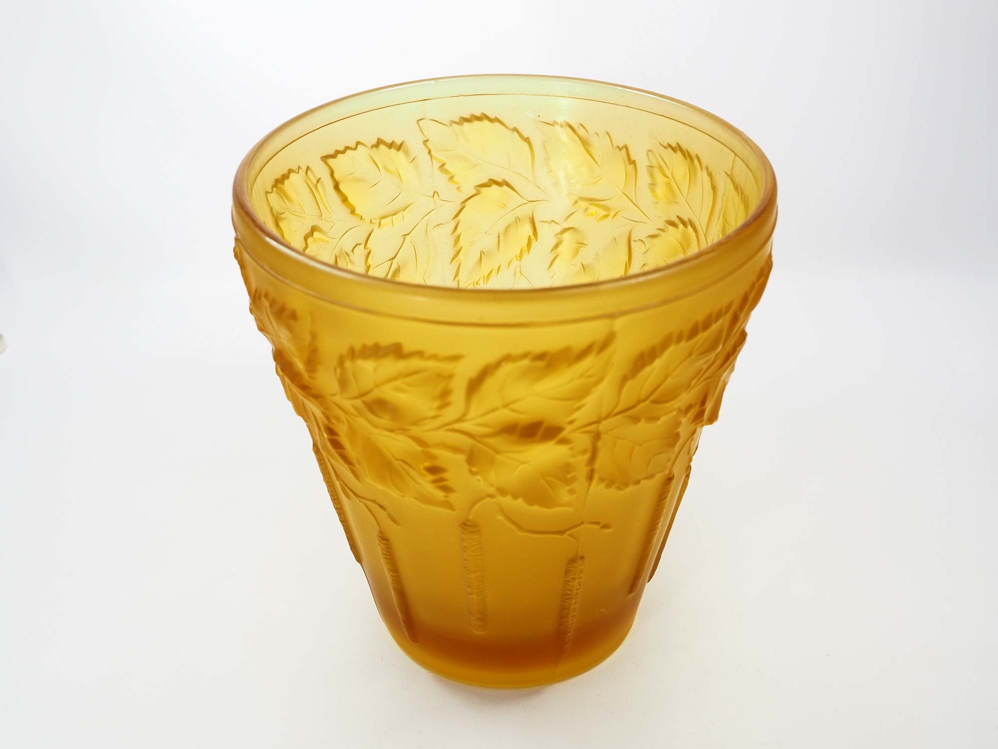 Jardinière art nouveau en verre ambré par josef inwald barolac, années ...