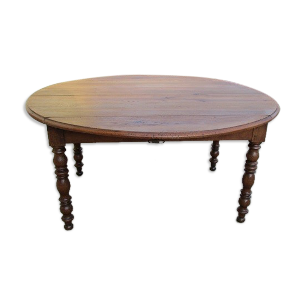 Table ovale extensible, en chêne massif , 10-12 personnes | Selency