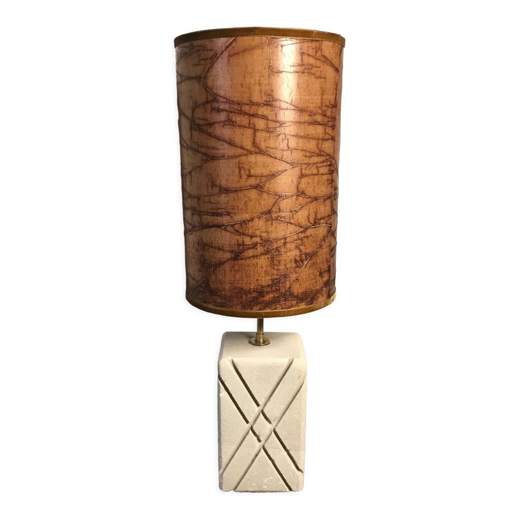 Pied de lampe vintage en pierre reconstituée | Selency