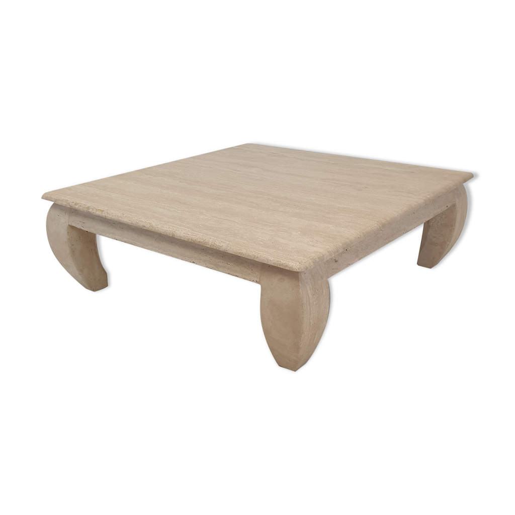 Table basse italienne en travertin « Opium », années 1980 | Selency