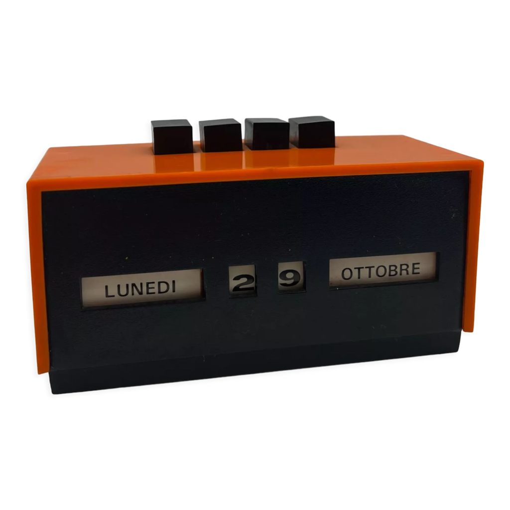 Vintage 70s calendar perpetual 'John' brand - orange italian edition ...