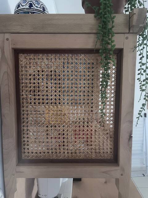 Buffet en bois massif Corse et cannage | Selency
