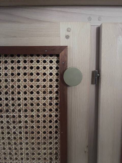 Buffet en bois massif Corse et cannage | Selency