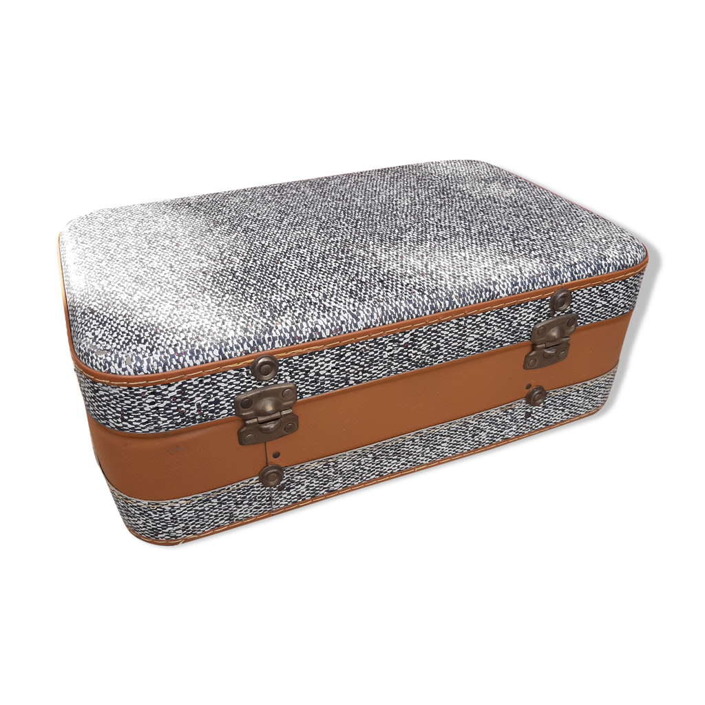 Valise rétro decor chiné et camel | Selency