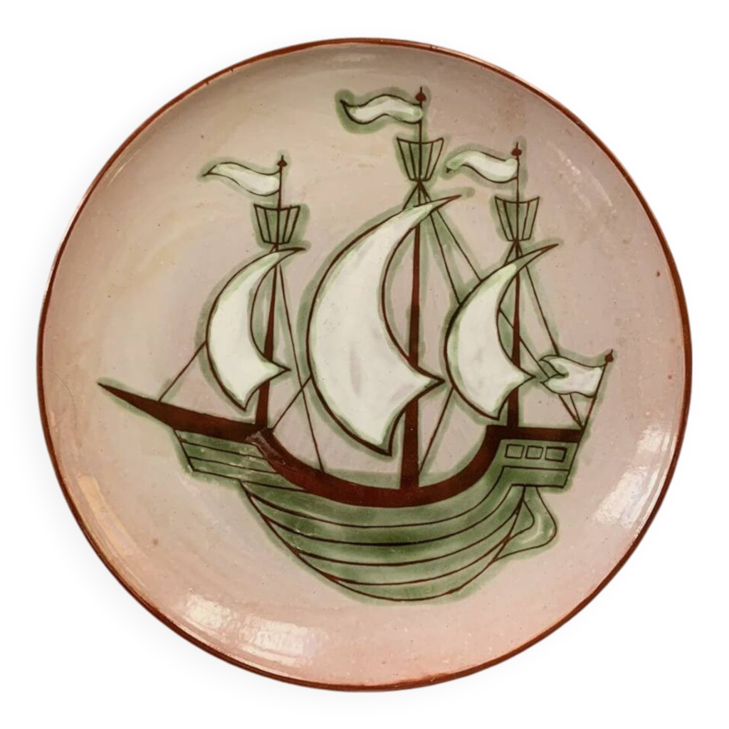 Assiette Sant Vicens - Paul Bay - Bateau - Céramique Émaillée | Selency