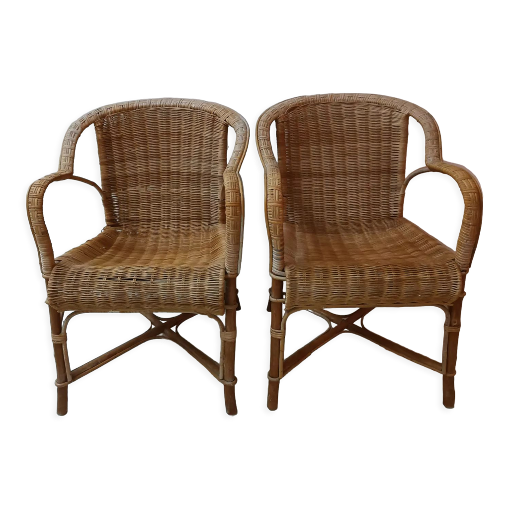 2 fauteuils en rotin pour enfant | Selency