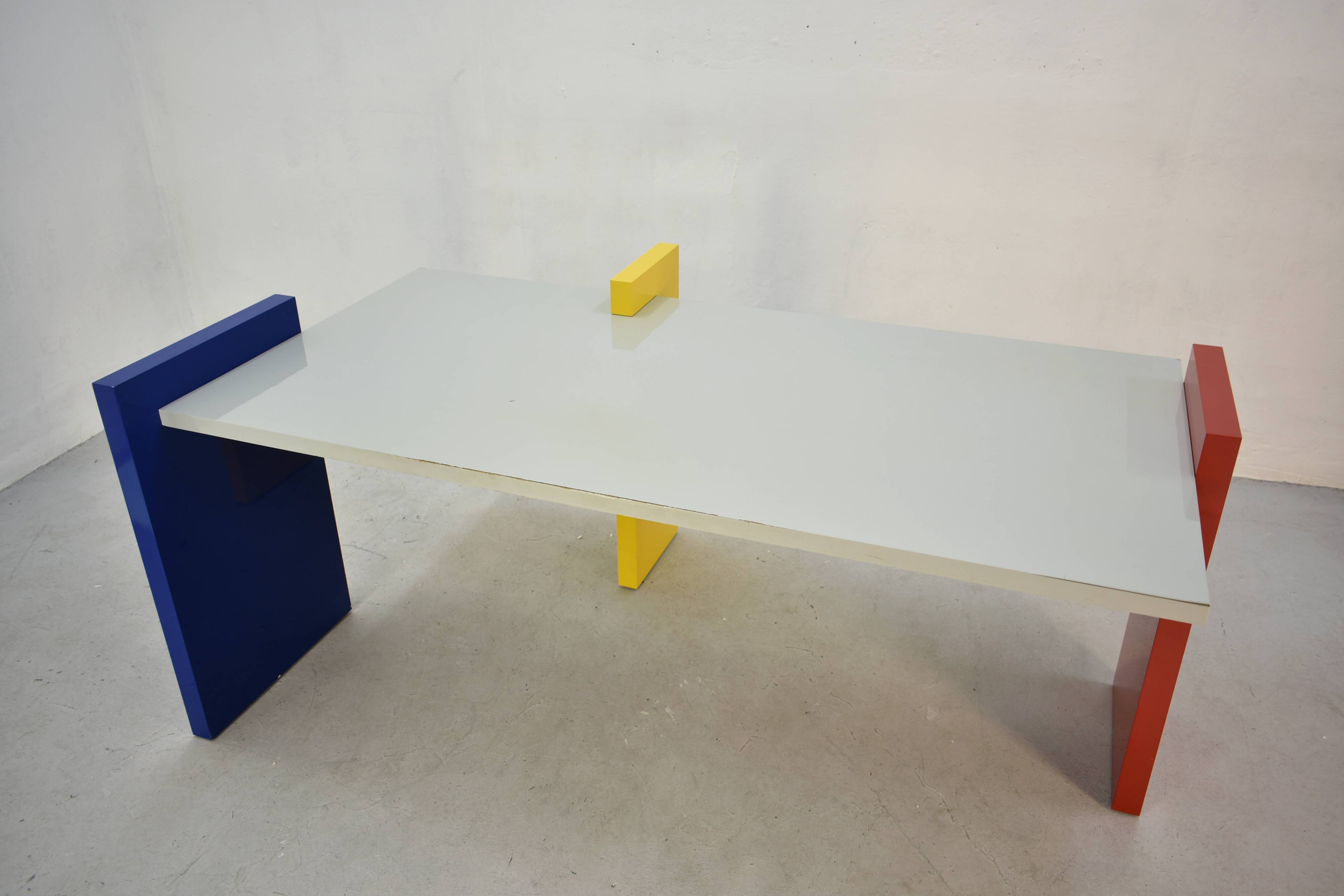 Desk 'Hommage a Mondrian' designed by Danilo Silvestrin in 1983 ...
