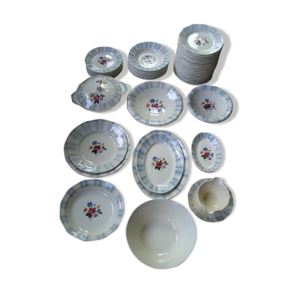 Service de table faience Sarreguemines 1960 72 pièces "Claude" | Selency