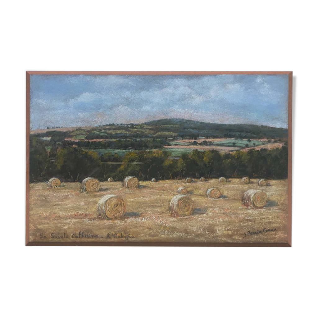 Tableau au pastel par J Perrin Cornu | Selency