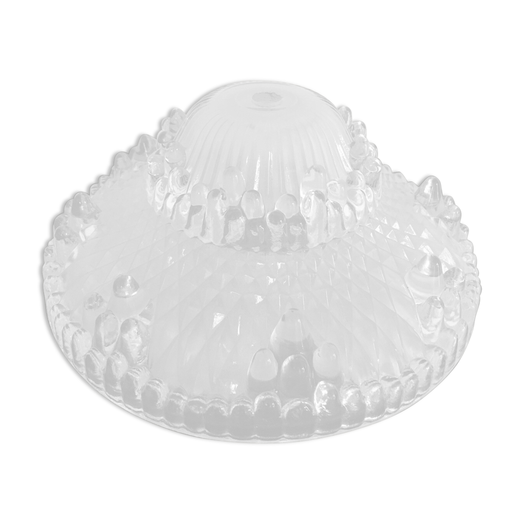 Abat-jour 20 cm art deco style ezan verre moulé givré rose dépoli ...