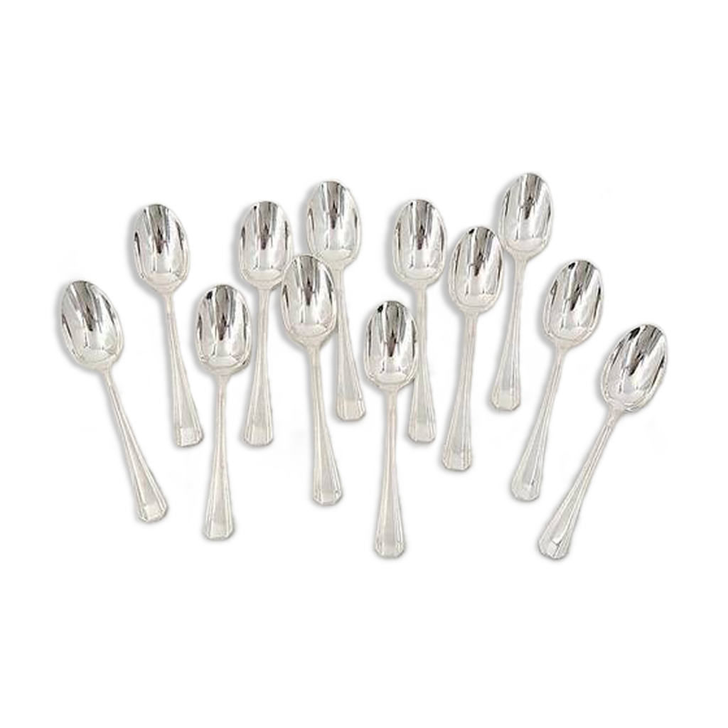 12 cuillères moka Christofle Boréal Art Déco en métal argenté | Selency