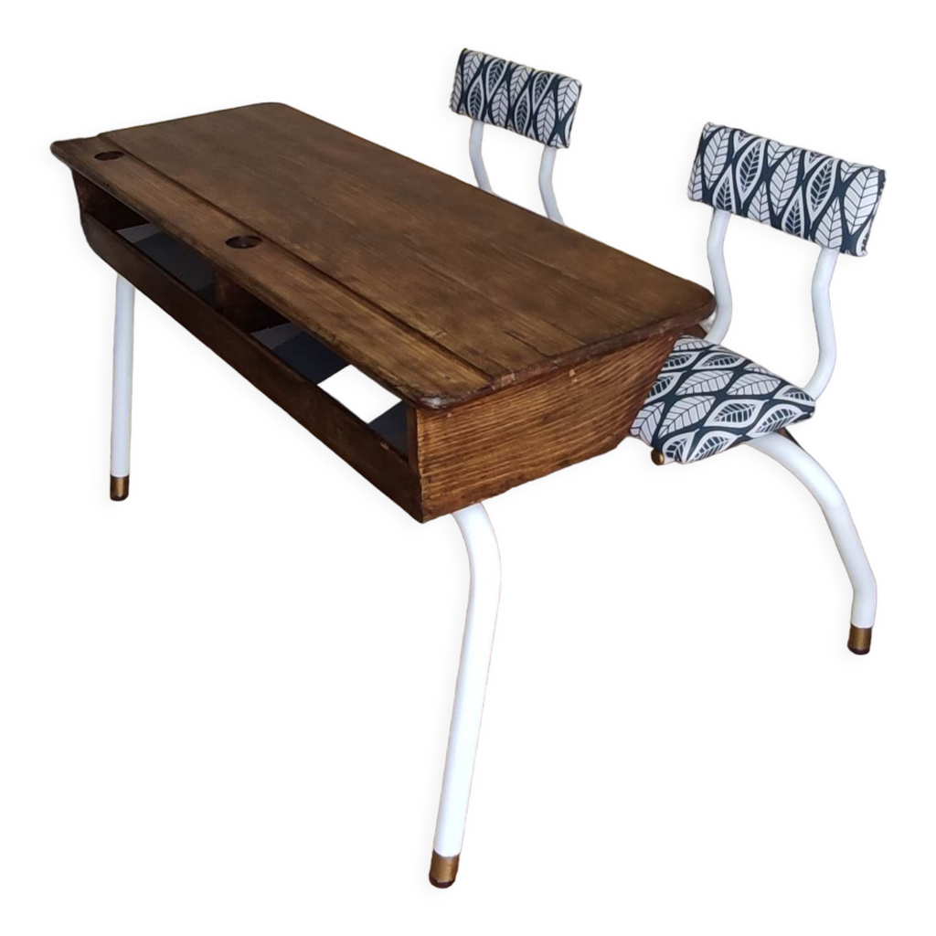 Pupitre d'écolier double relooké | Selency