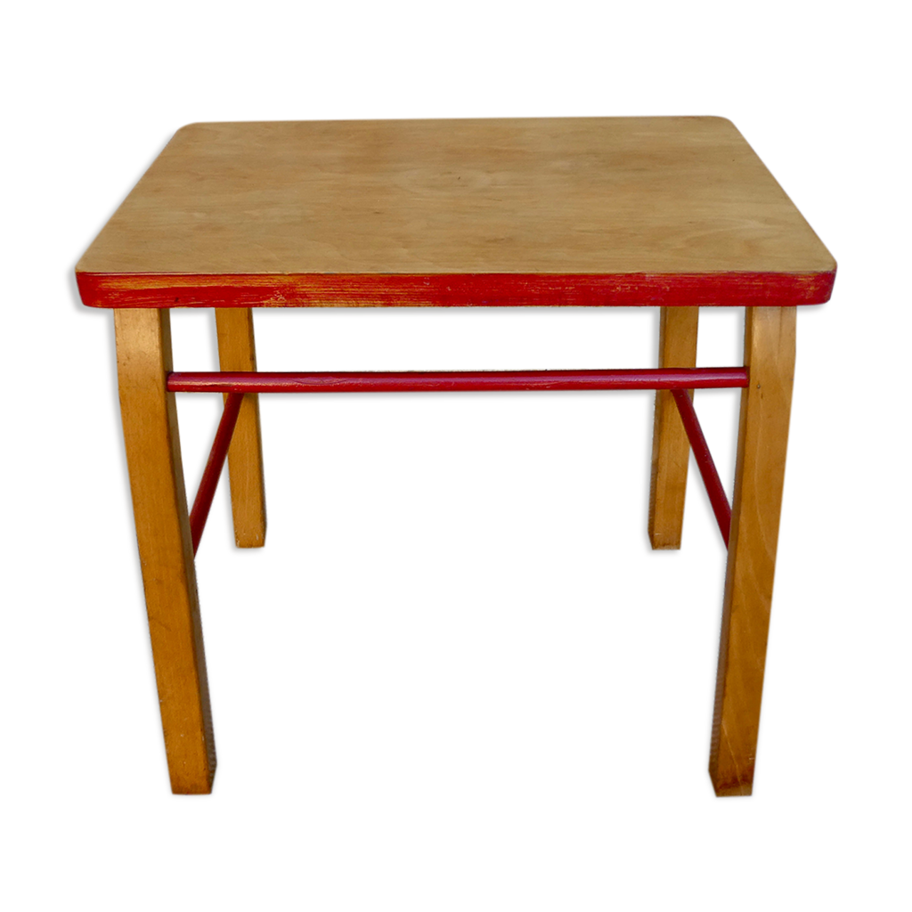 Bureau d'enfant en bois clair, pieds courbés, Baumann | Selency