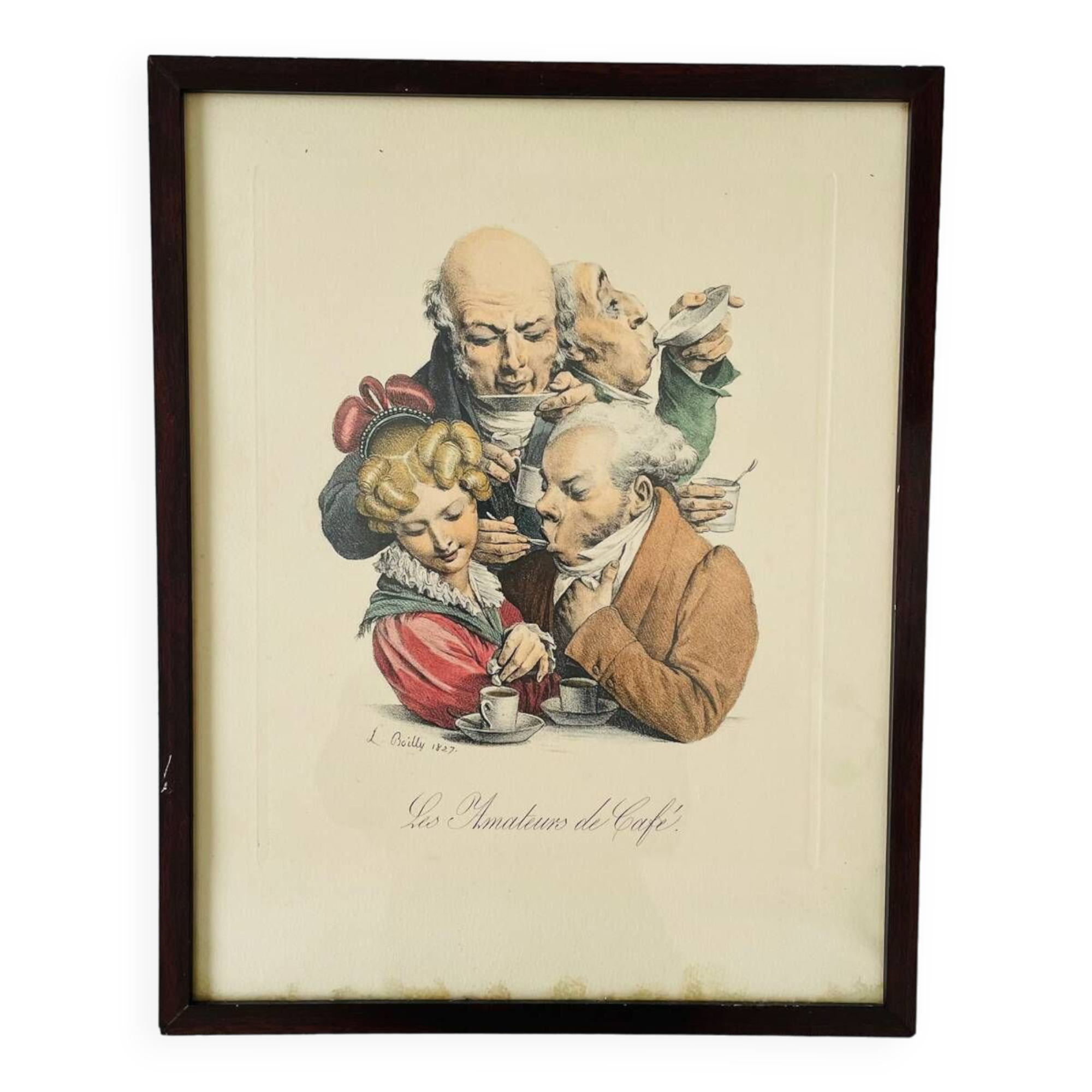 Encadrement lithographie 19eme Léopold Boilly 1827 « Les amateurs de ...