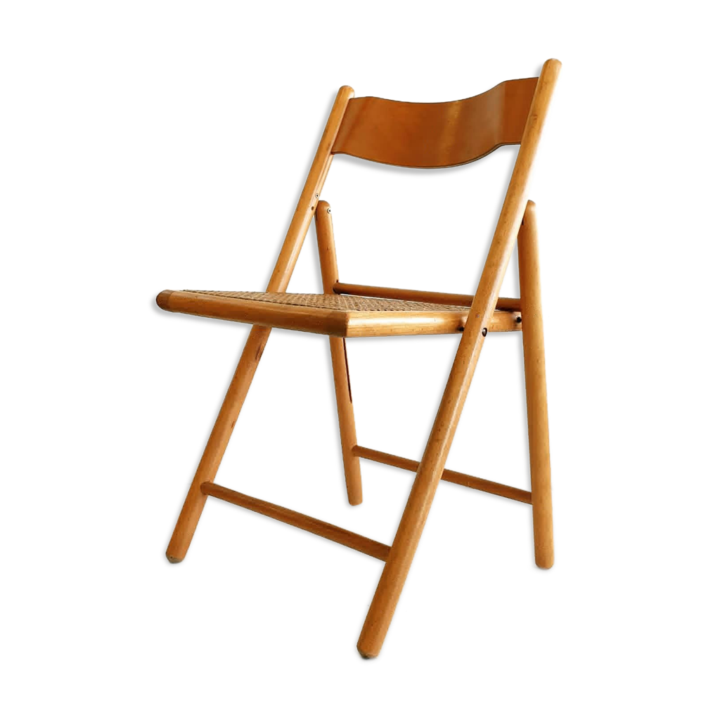Chaise pliante cannée | Selency