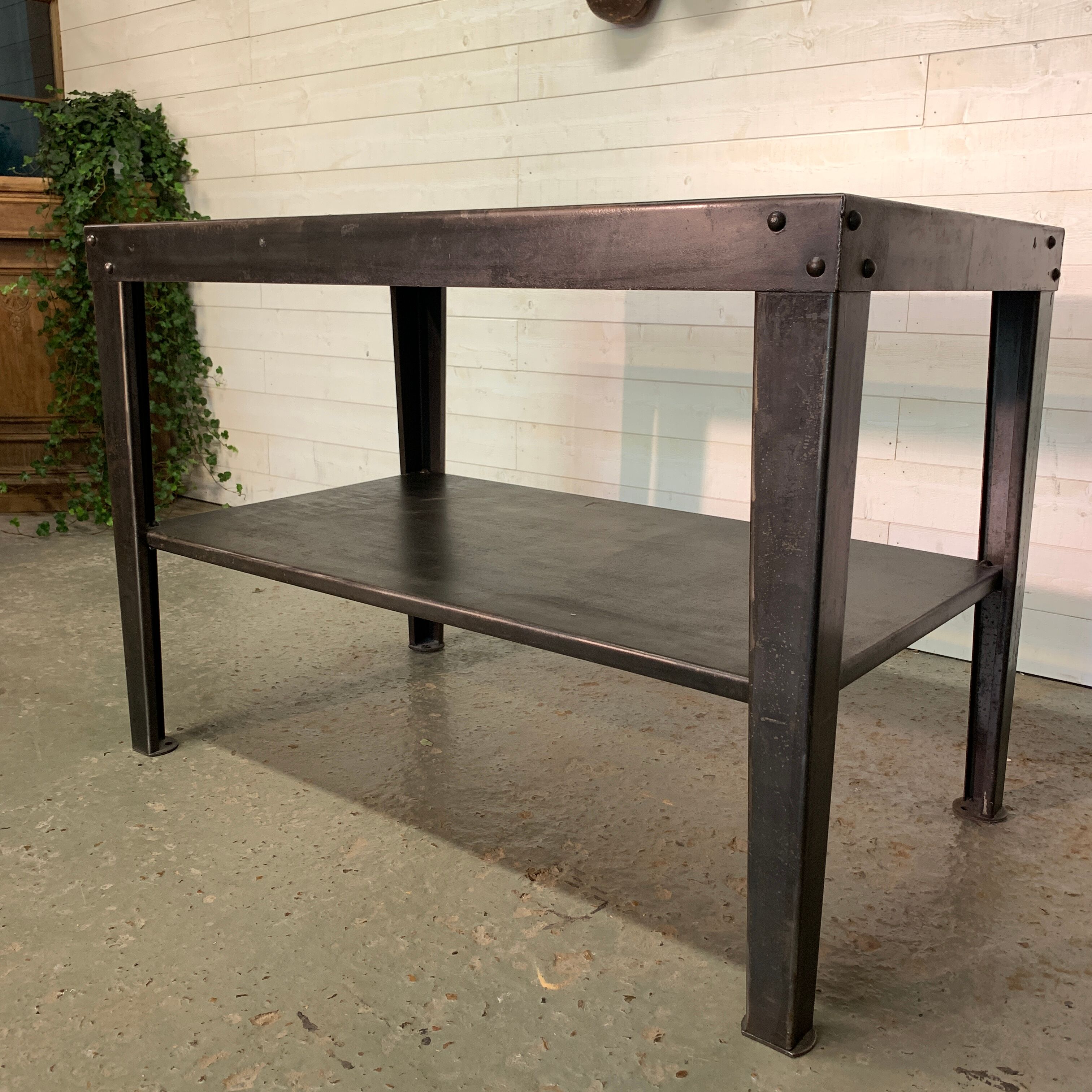 Table d’atelier industrielle en acier | Selency