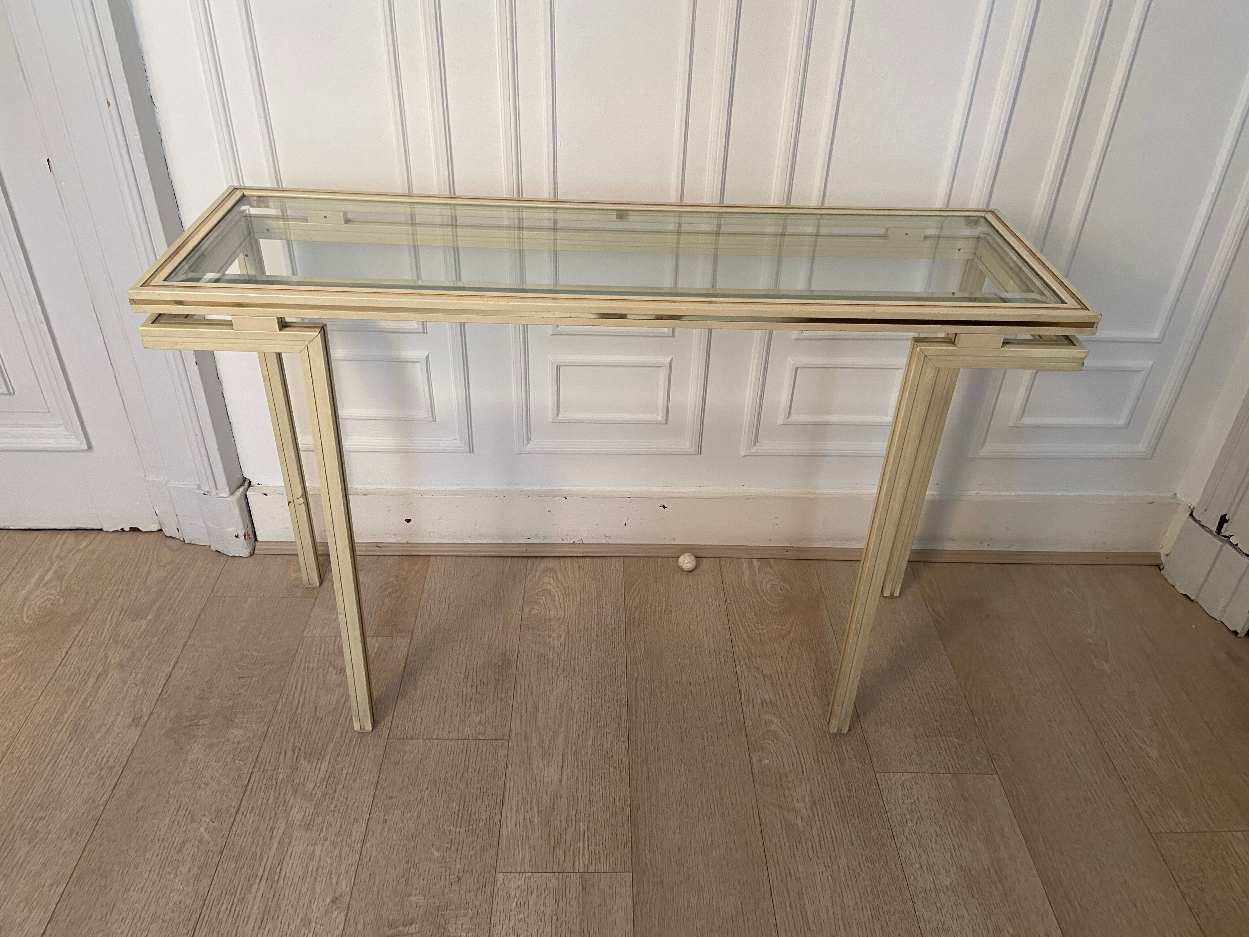 Console Pierre Vandel en alu blanc Paris 1970s | Selency