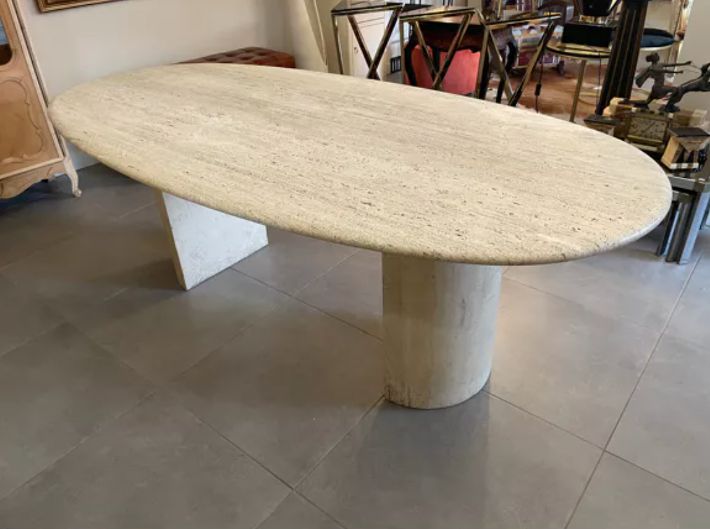 Table ovale en travertin | Selency