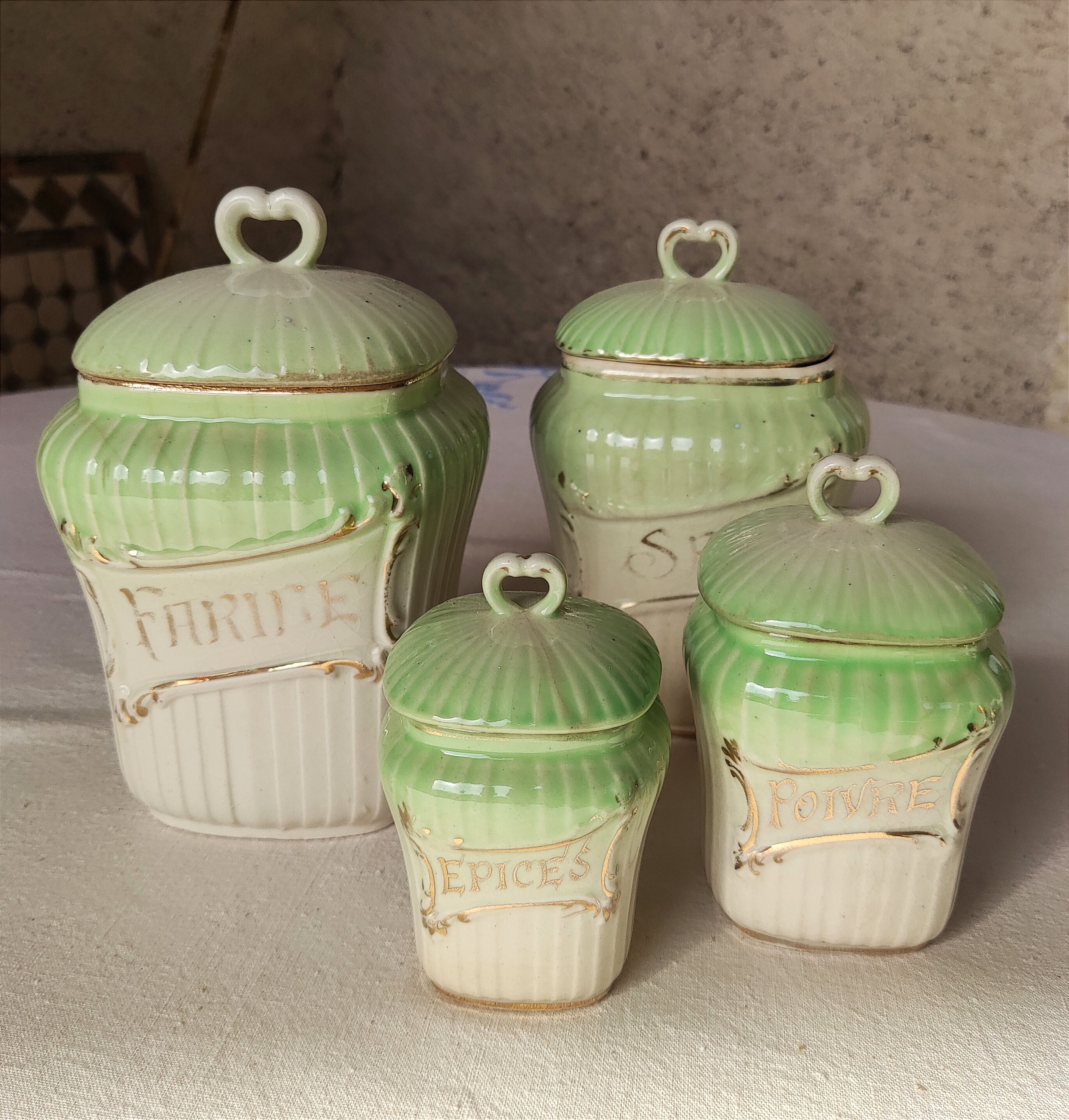 Pots à épices faïence, début du siècle | Selency