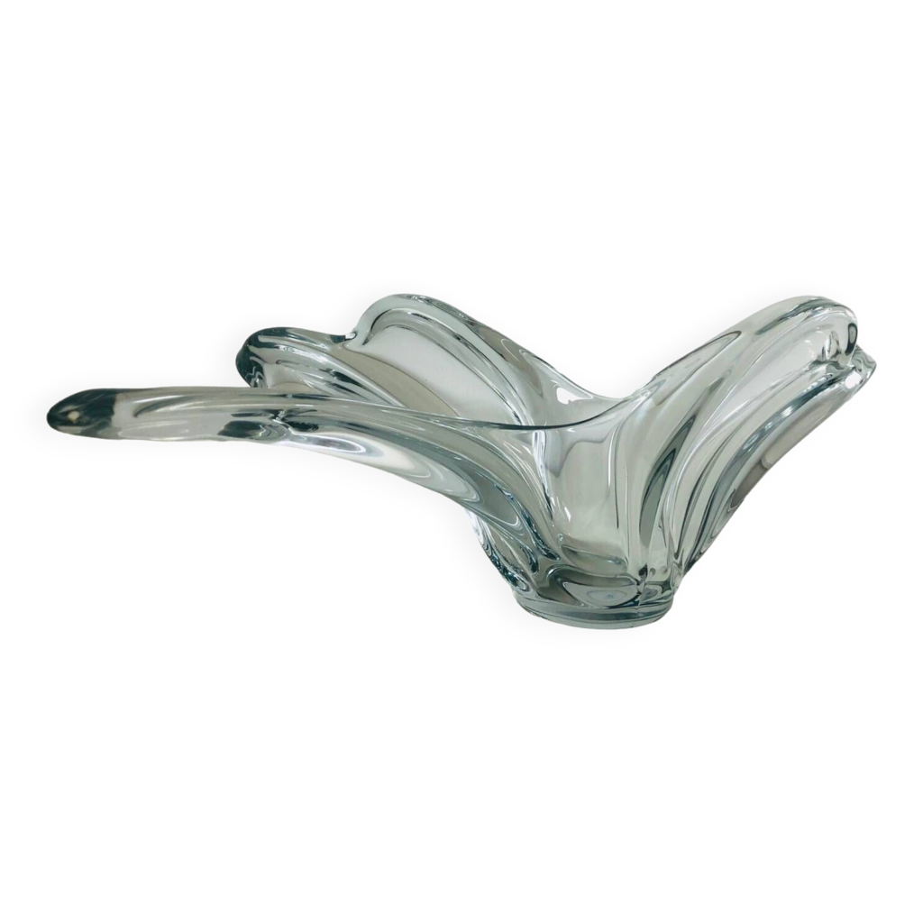 Grand centre de table floral ou coupe à fruits en cristal Art Vannes France des années 40’ | Selency